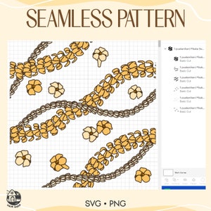 Seamless Pattern Puakenikeni and Pikake Lei Curve Floral Lei Png Twist ...