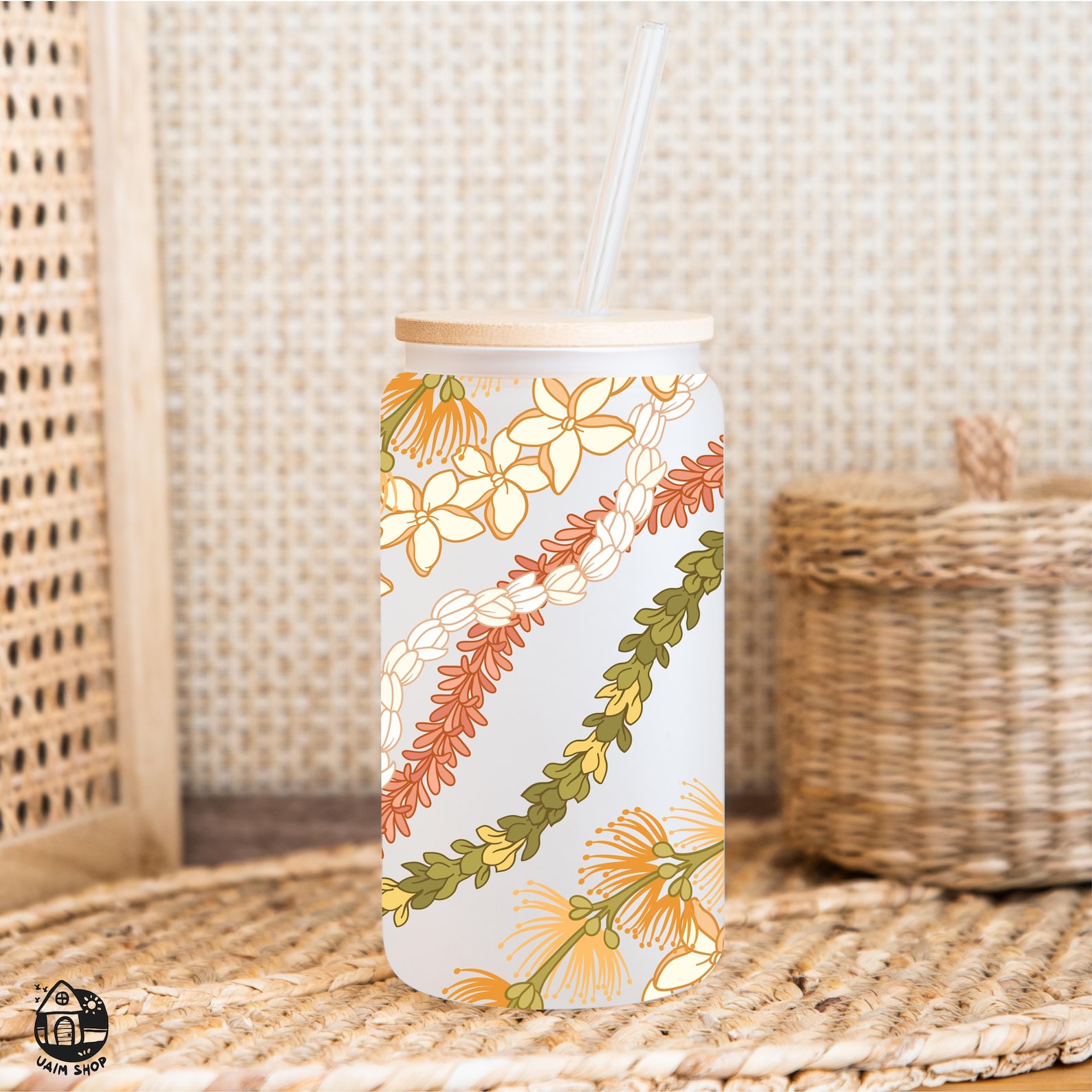Seamless Pattern Ohia Lehua Agapanthus Pikake and Pakalana Lei | Curve ...