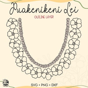 Puakenikeni Lei | Pikake Floral Lei | Curve Flower Svg Cut File ...