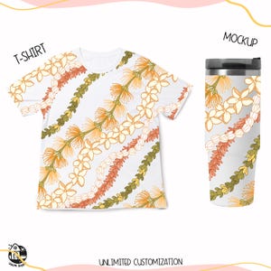 Seamless Pattern Ohia Lehua Agapanthus Pikake and Pakalana Lei | Curve ...