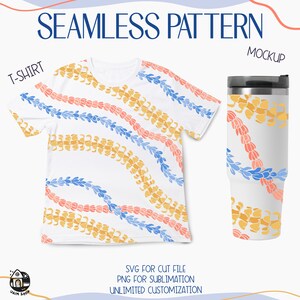 Seamless Pattern Puakenikeni Pikake and Pakalana Lei | Curved Floral ...