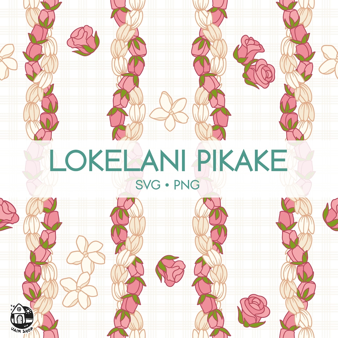 Seamless Pattern Lokelani and Pikake Lei | Curve Flower Png | Svg Cut ...