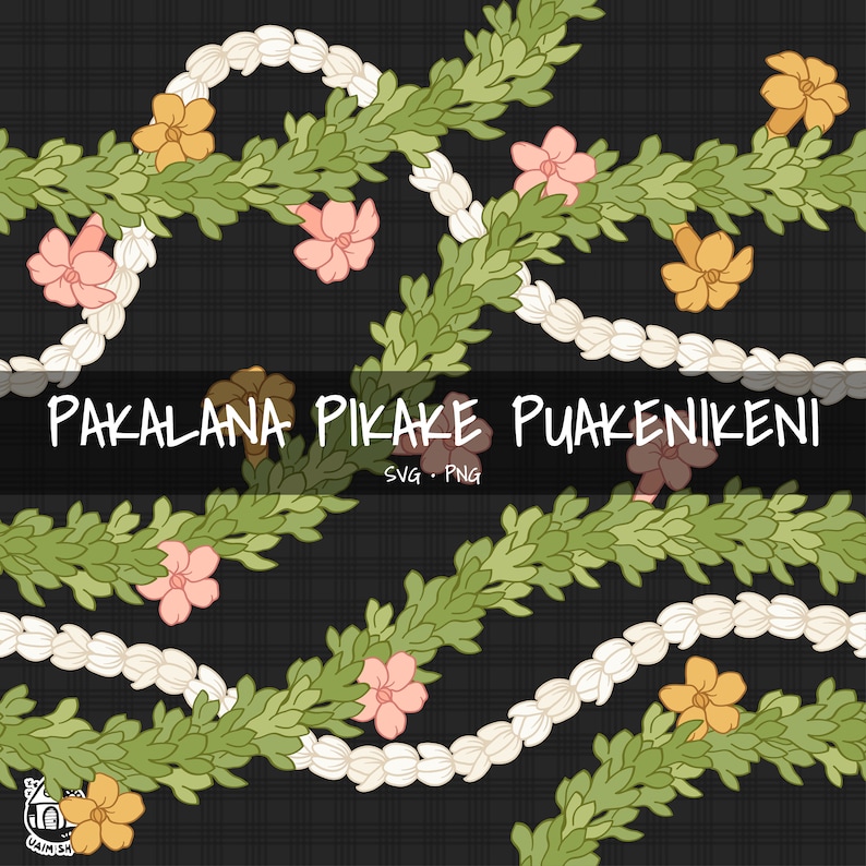 Seamless Pattern Pakalana Pikake Lei and Puakenikeni | Flower Png | Svg ...