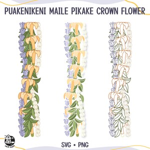 Puakenikeni Maile Pikake Crown Flower Lei Svg | Twist Lei Digital ...