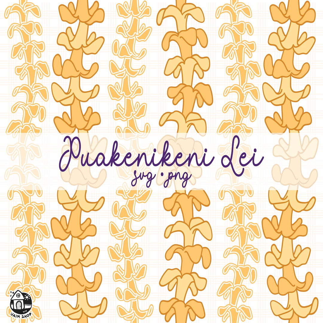 Seamless Pattern Vertical Puakenikeni Lei | Outline Puakenikeni Flower ...