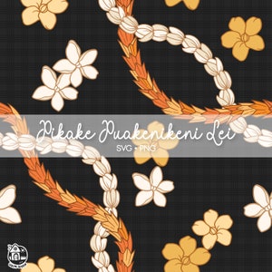 Seamless Pattern Pikake Lei and Puakenikeni | Curve Lei Flower Png ...