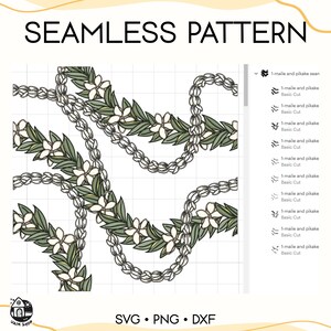 Seamless Pattern Maile & Pikake Lei Twist Flower Lei Png Curve Lei ...