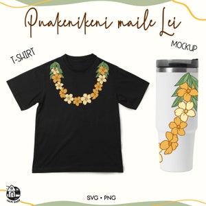 Puakenikeni and Maile Lei | Curve Lei Flower Png | Cut File Digital ...