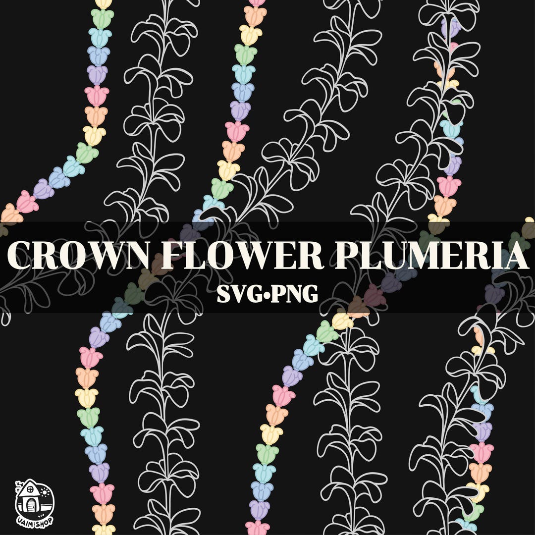 Seamless Pattern Curve Crown Flower Plumeria Lei Png | Digital Download ...