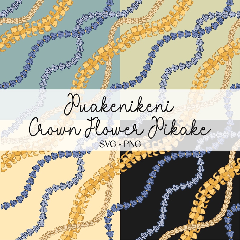 Seamless Pattern Puakenikeni Crown Flower and Pikake Lei Curved Floral ...