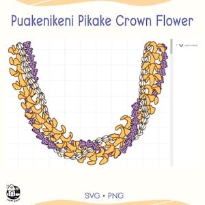 Twist Puakenikeni Pikake and Crown Flower Lei | Triple Flower | Svg Cut ...