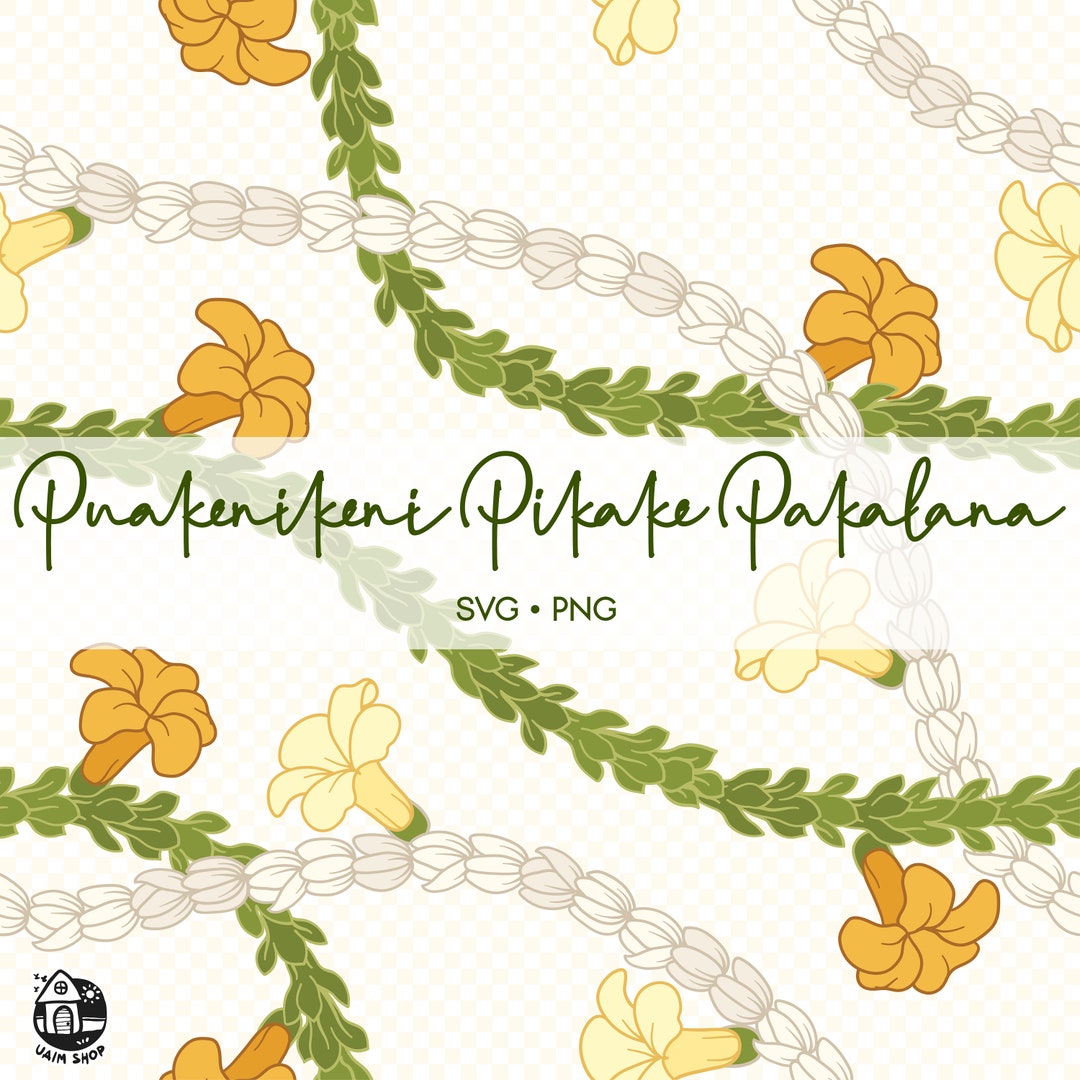 Seamless Pattern Pakalana Pikake and Puakenikeni Lei | Curve Lei Flower ...