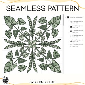 Seamless Pattern Kalo Leaf Svg Cut File Kalo Leaf Squares T-shirt Lei ...