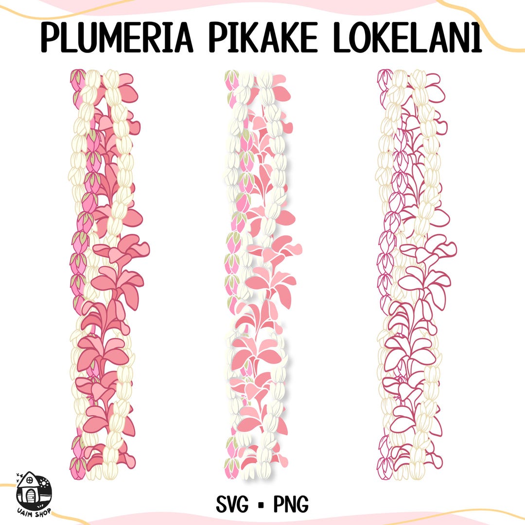 Plumeria Pikake and Lokelani Lei Svg | Twist Lei Digital Download - Etsy