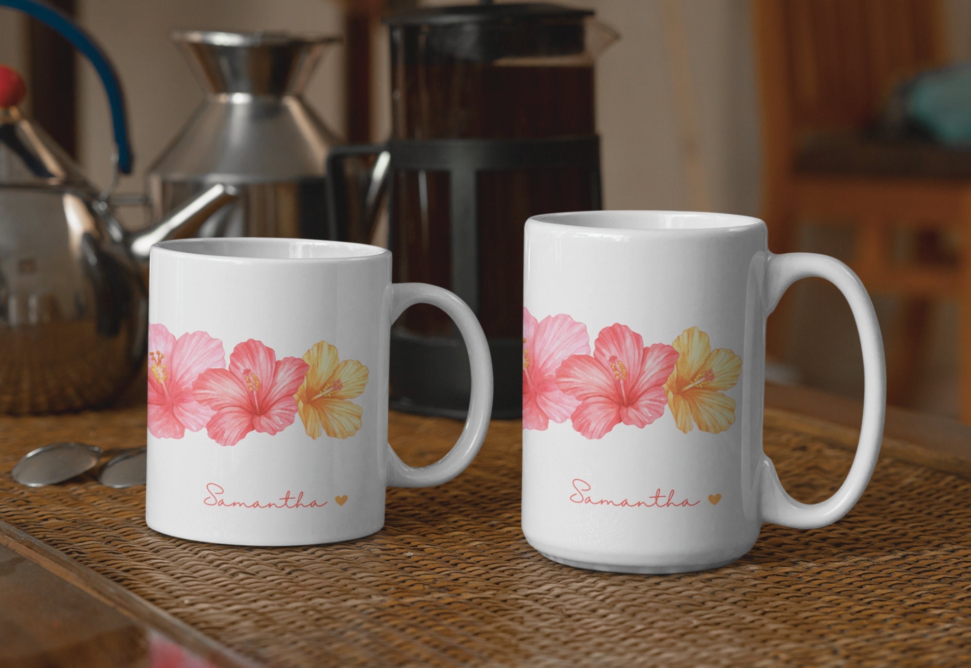 Personalized Hibiscus Mug, Custom Hawaii Gift, Hawaii Lover, Hawaii ...