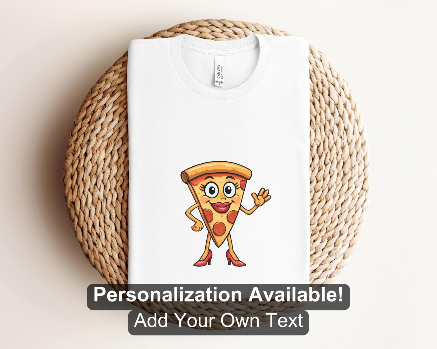 Cartoon Pepperoni Pizza Slice Girl Character Shirt, Custom Shirt, Pizza ...