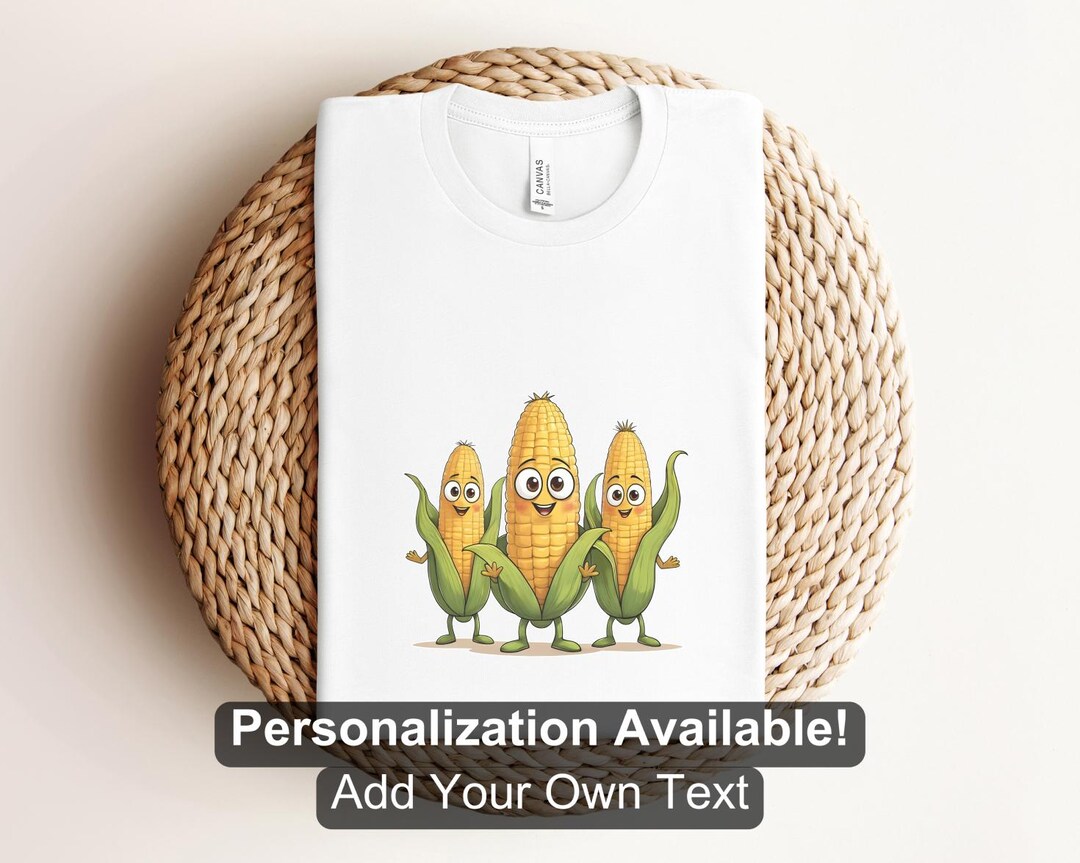 Cartoon Corn Character Friends Shirt, Custom Shirt, Vegetable, Corn ...