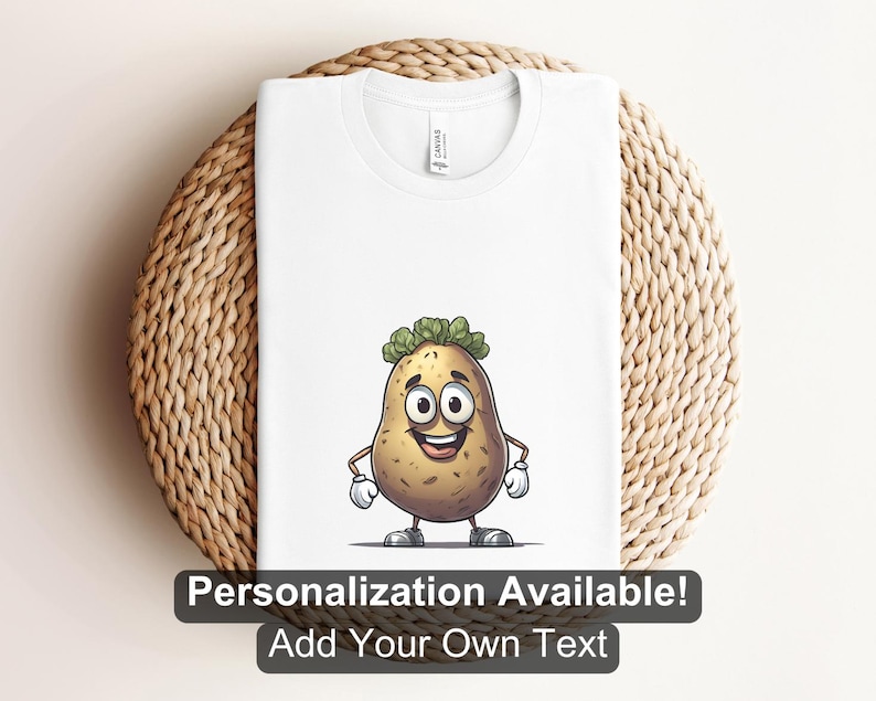 Cartoon Potato Character Shirt, Customizable Shirt, Vegetable Shirt ...