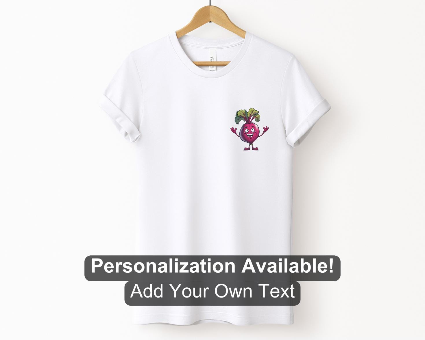 Cartoon Beet Character Pocket Design Shirt, Custom Shirt, Vegetable ...