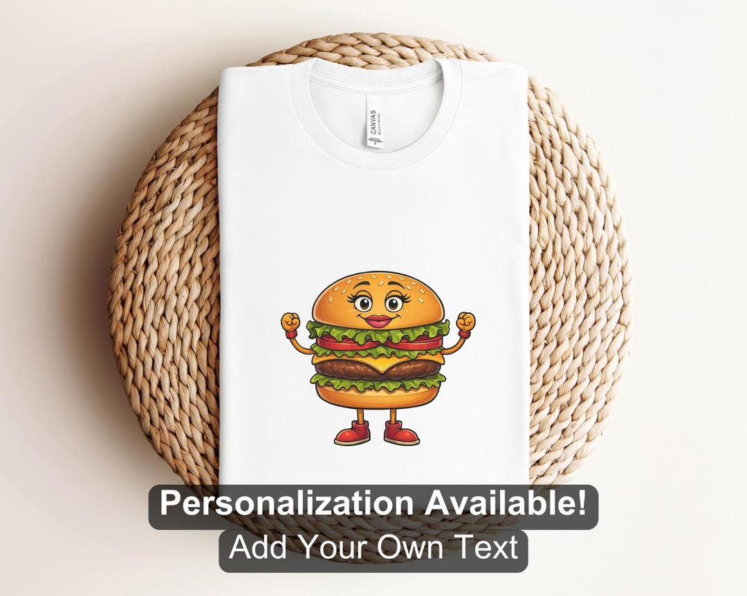 Cartoon Cheeseburger Girl Character Shirt, Custom Shirt, Entree Shirt ...
