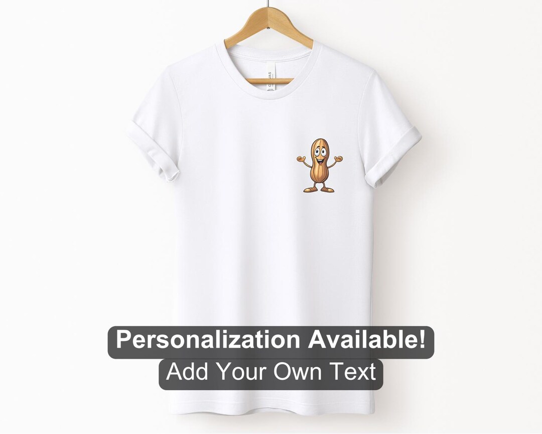 Cartoon Peanut Character Pocket Design Shirt, Customizable Shirt, Nut ...