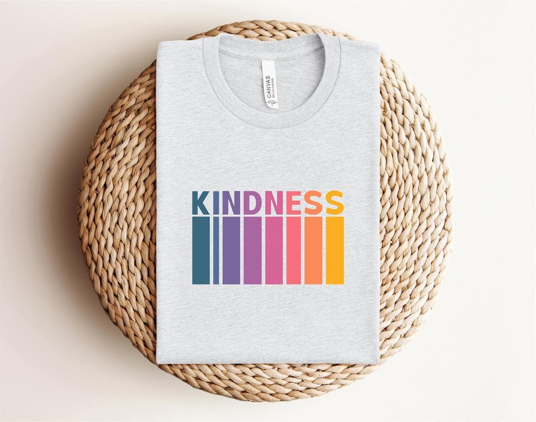Kindness With Vertical Lines Shirt, Kindness Shirt, Multi-color Tee ...