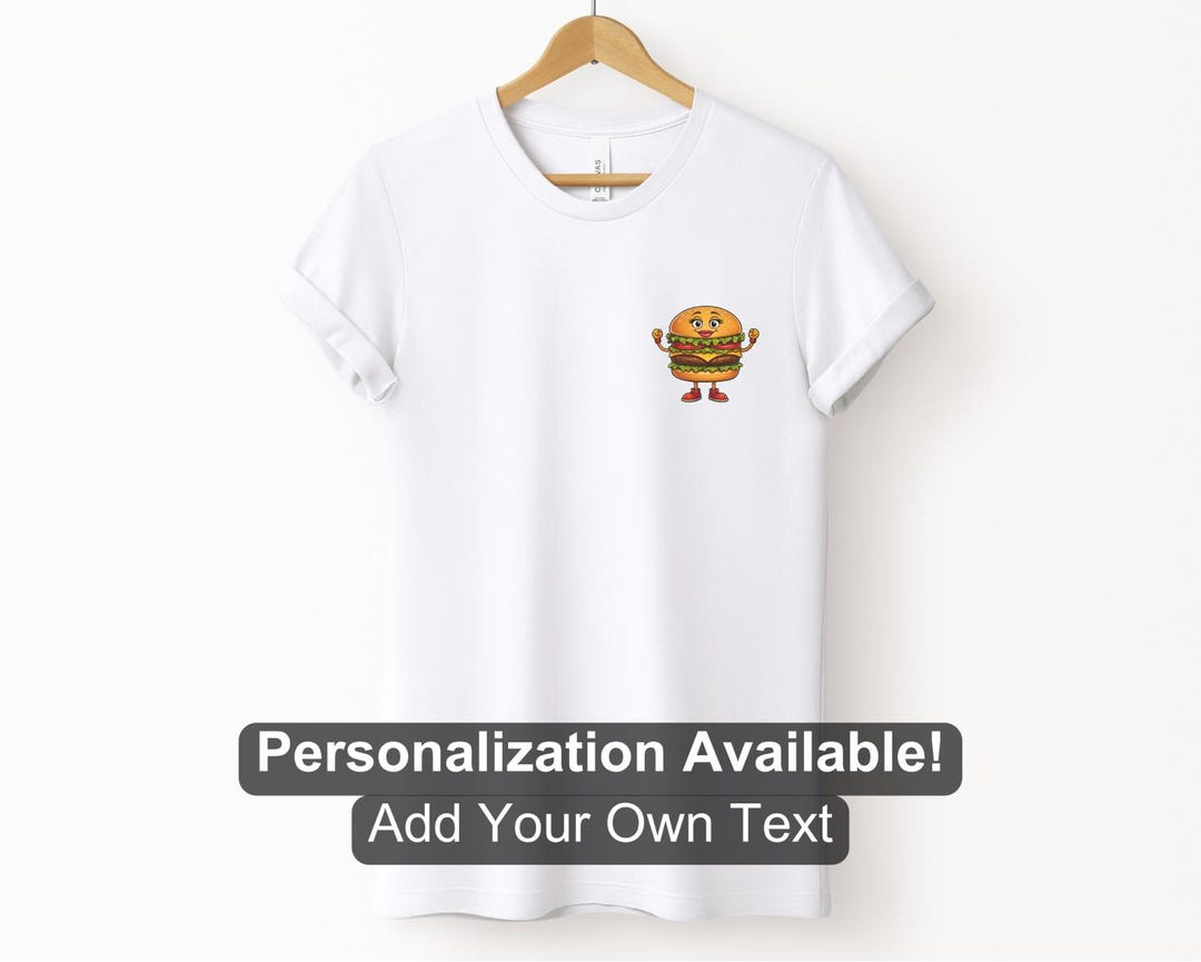 Cartoon Cheeseburger Girl Character Pocket Design Shirt, Custom Shirt ...