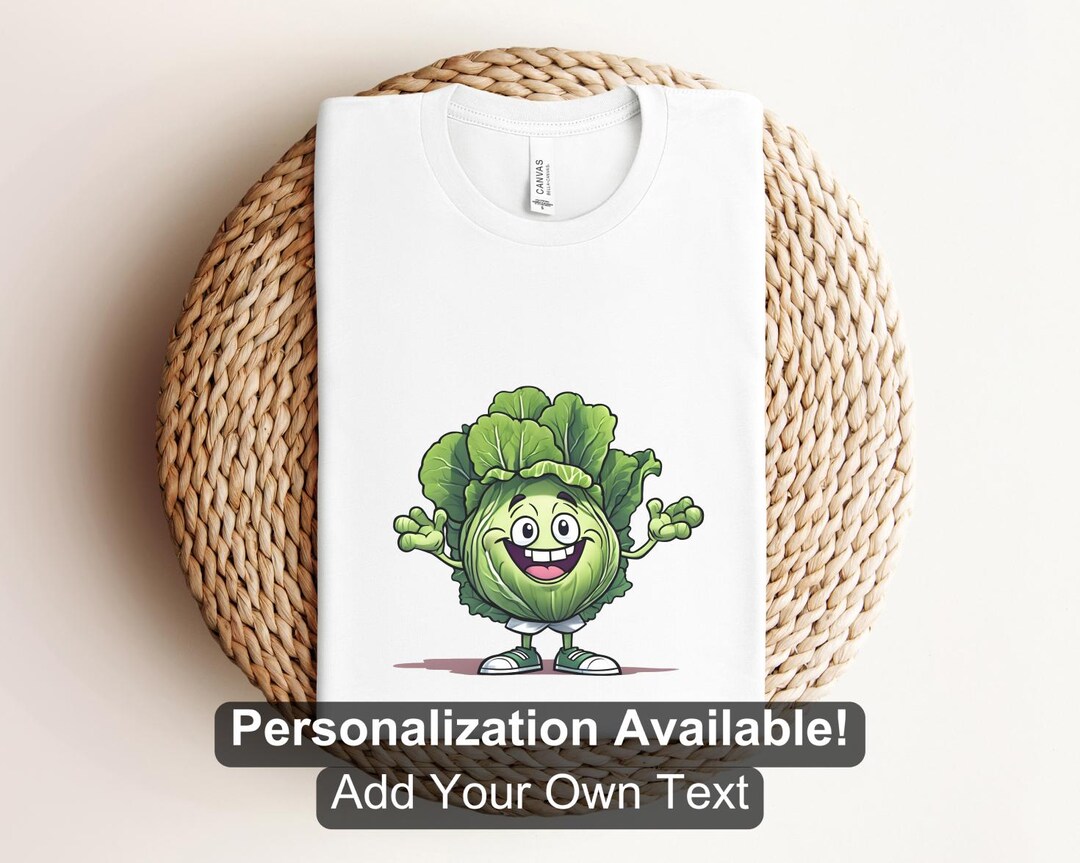 Cartoon Cabbage Character Shirt, Custom Shirt, Vegetable People ...