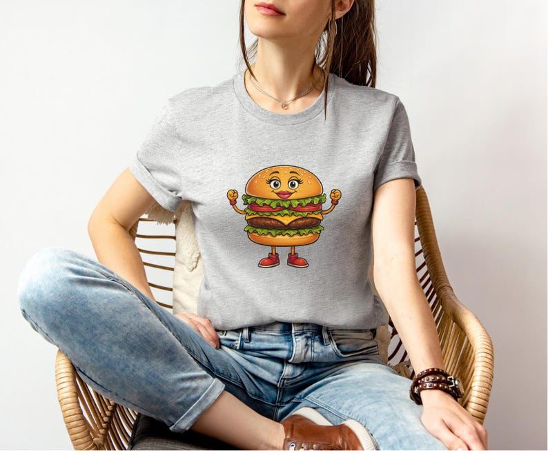 Cartoon Cheeseburger Girl Character Shirt, Custom Shirt, Entree Shirt ...