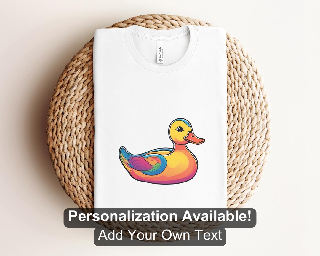 Multicolored Cartoon Rubber Duck Shirt, Custom Shirt, Colorful Rubber ...