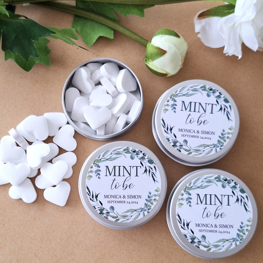 Personalised Mini Heart Mints, Mint to Be Wedding Favours, Mint Tins ...