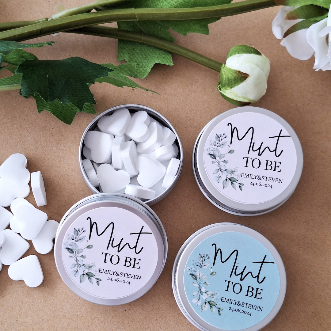 Mint to Be Wedding Favours, Personalised Mini Heart Mints, Mint Tins ...