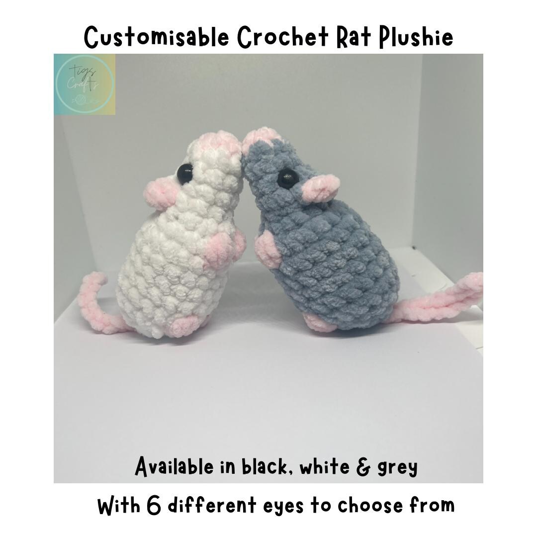 Crochet Customisable Rat Plushie Amigurumi Handmade - Etsy