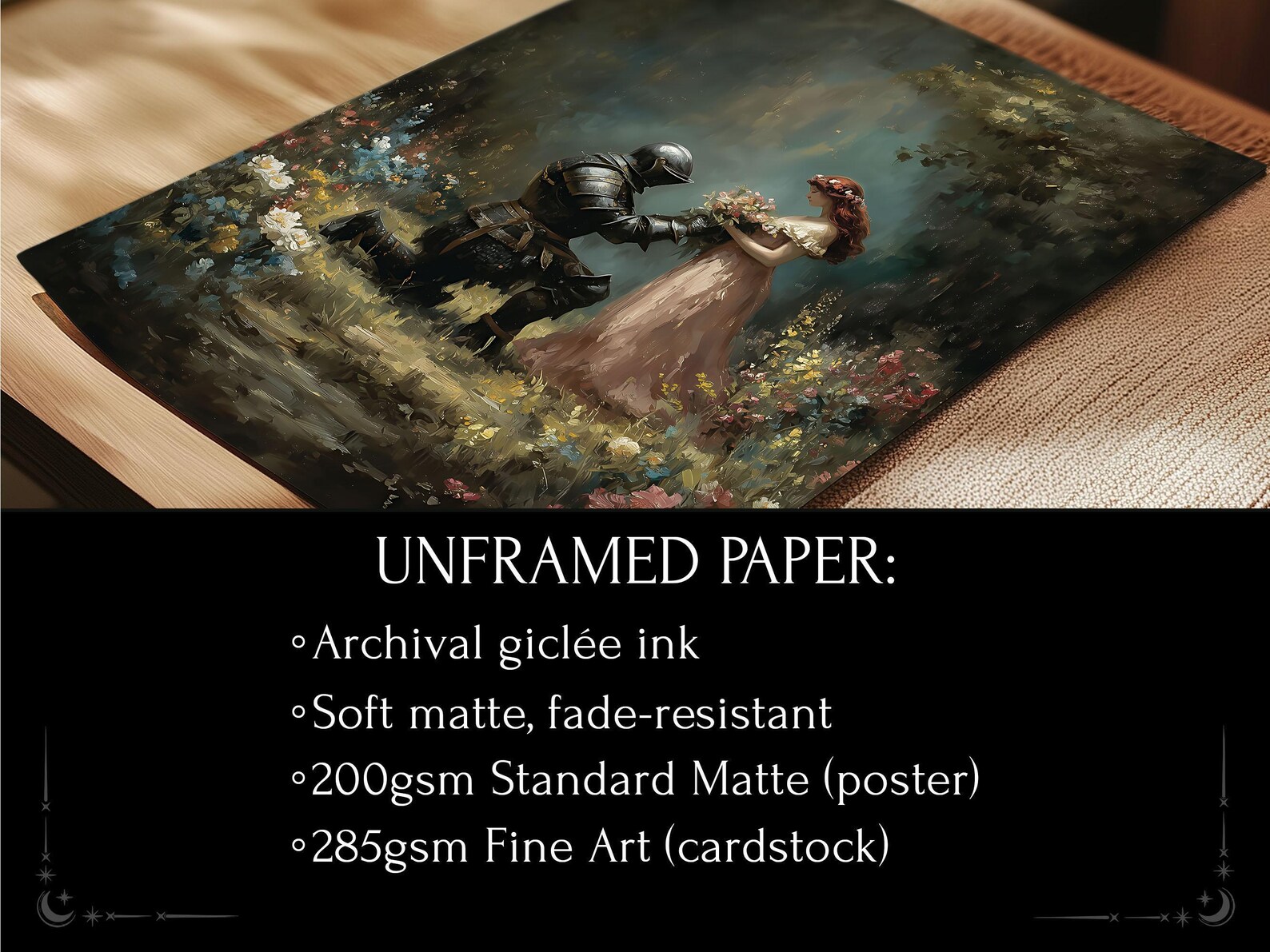 Knight Offering Flowers Poster: Gothic Romance Scene - Etsy