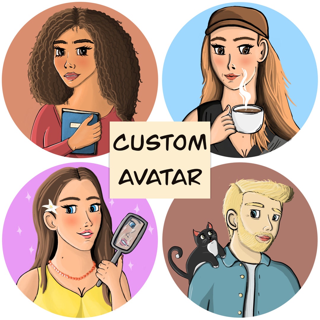 Custom Avatar Portrait Handmade, Custom Avatar Anime, Avatar Social ...