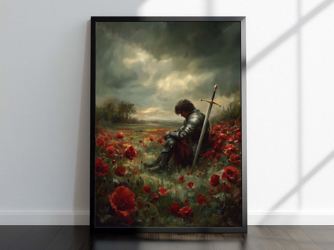 Knight in Poppy Field Poster: Gothic Folklore Print - Etsy