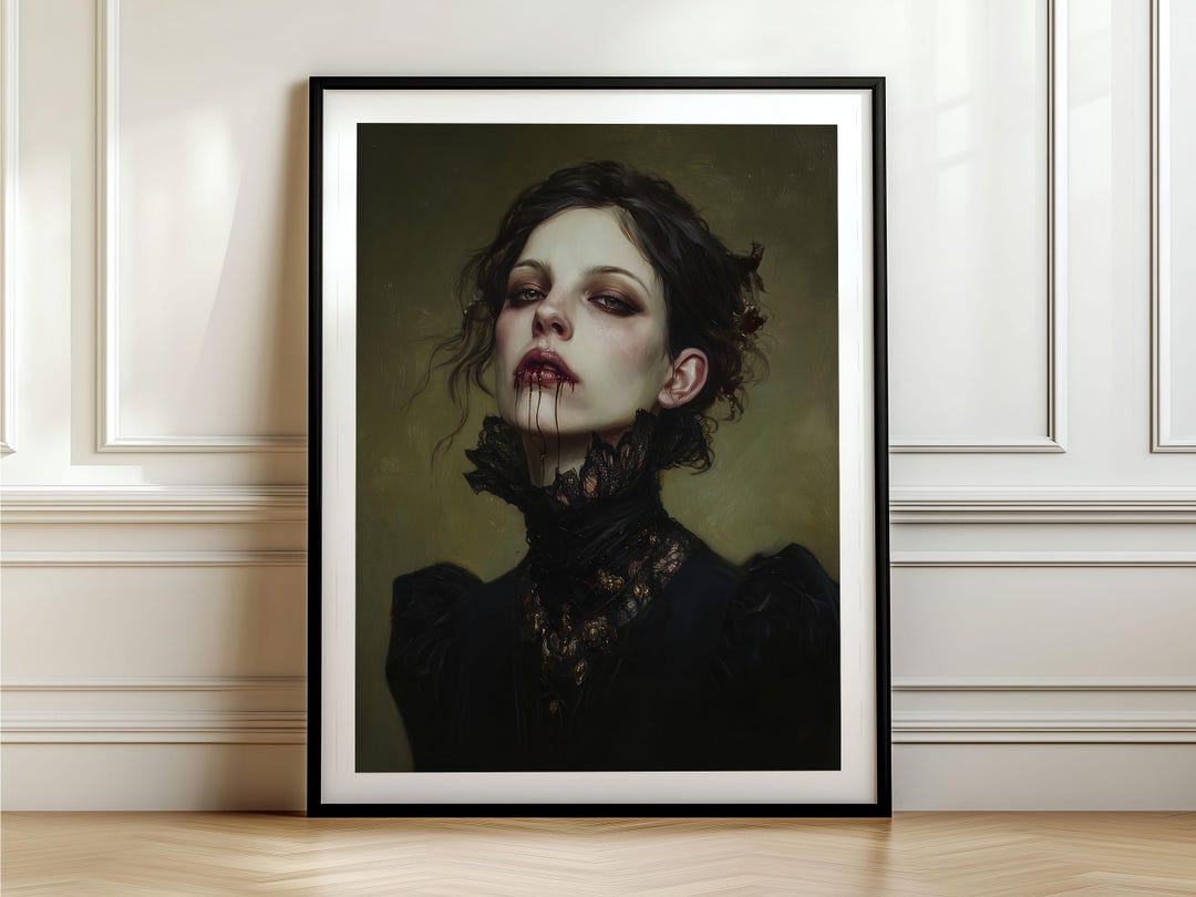 Victorian Vampire Woman Digital Wall Art: Printable Gothic Poster - Etsy
