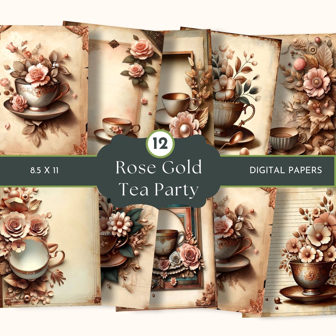Tea Party, Rose Gold Party, Afternoon Tea, High Tea, Rose Gold Paper ...