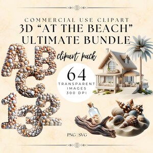 Beach Clipart Pack, Seashell Clipart, Tropical Clipart, Sea Shell ...