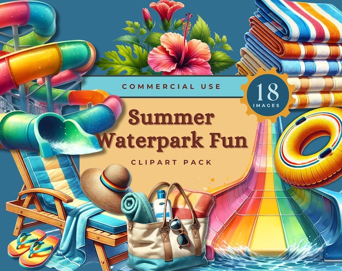 Water Slide Party, PNG, Waterpark Party Clipart, Boy Birthday, Birthday ...