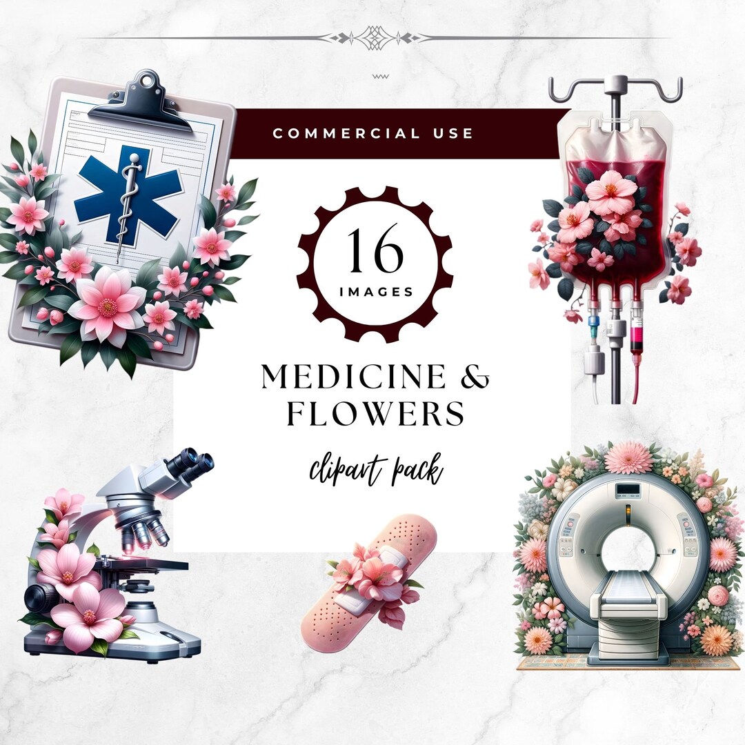 Medical Clipart, Medical Elements, Medicine, Flowers, Nurse Graphics ...