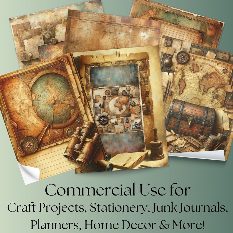 Map Junk Journal Kit, Map Papers, Vintage Maps, Old Maps, Distressed ...