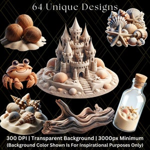 Beach Clipart Pack, Seashell Clipart, Tropical Clipart, Sea Shell ...