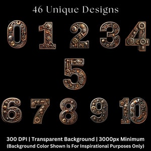 Steampunk Letters Numbers Clipart, Steampunk Digital Alphabet, Steampunk Style, Digital Alphabet ...