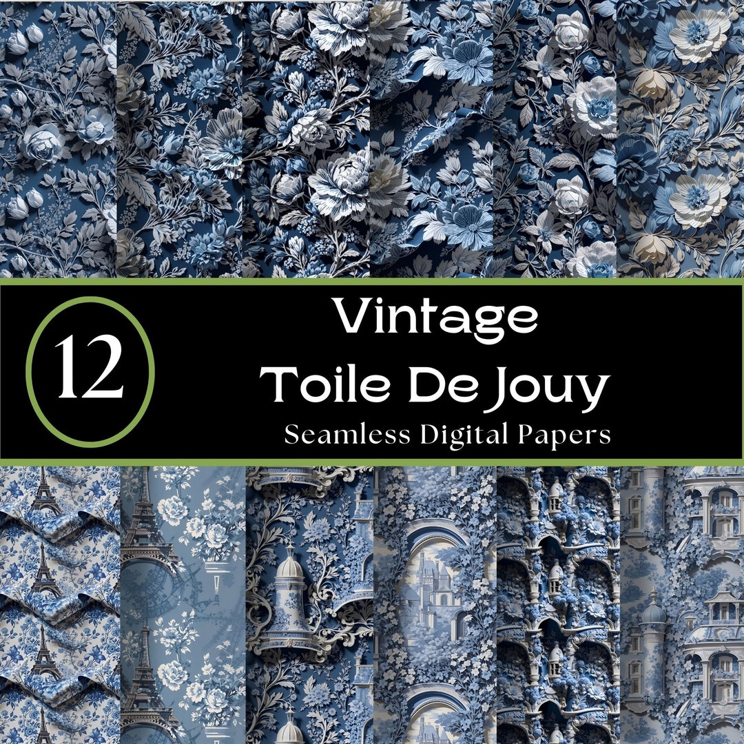 Toile De Jouy Paper, Toile De Jouy Digital, Damask Paper, Seamless ...