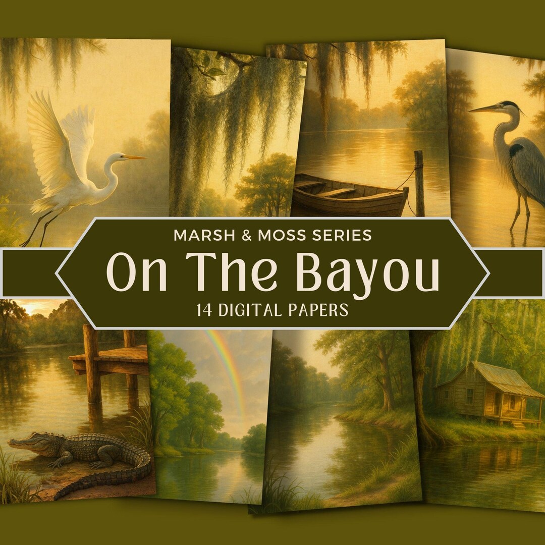 Southern Bayou Paper Pack, Rustic Swamp Scene, Nature-inspired ...