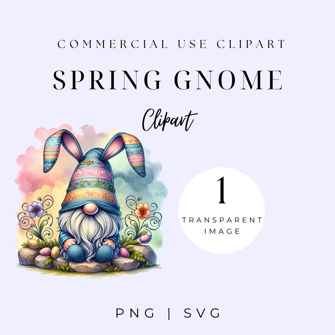 Easter Gnomes Watercolor Clipart PNG, Spring Flowers, Spring Gnome ...