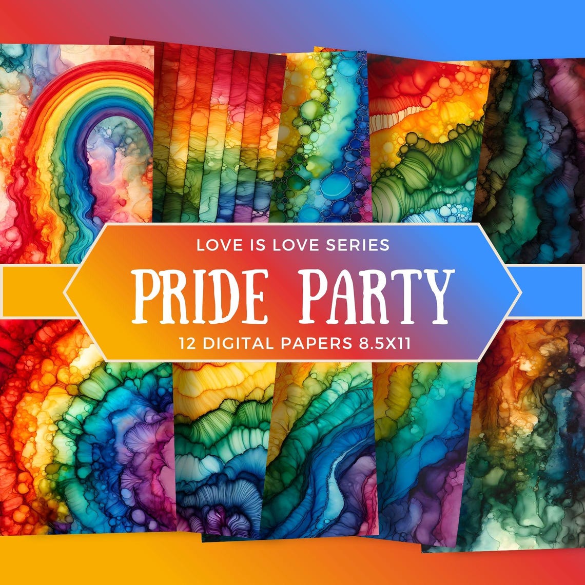 Rainbow Digital Papers, Digital Paper Bundle, Lgbtq Rainbow PRIDE, LGBT ...