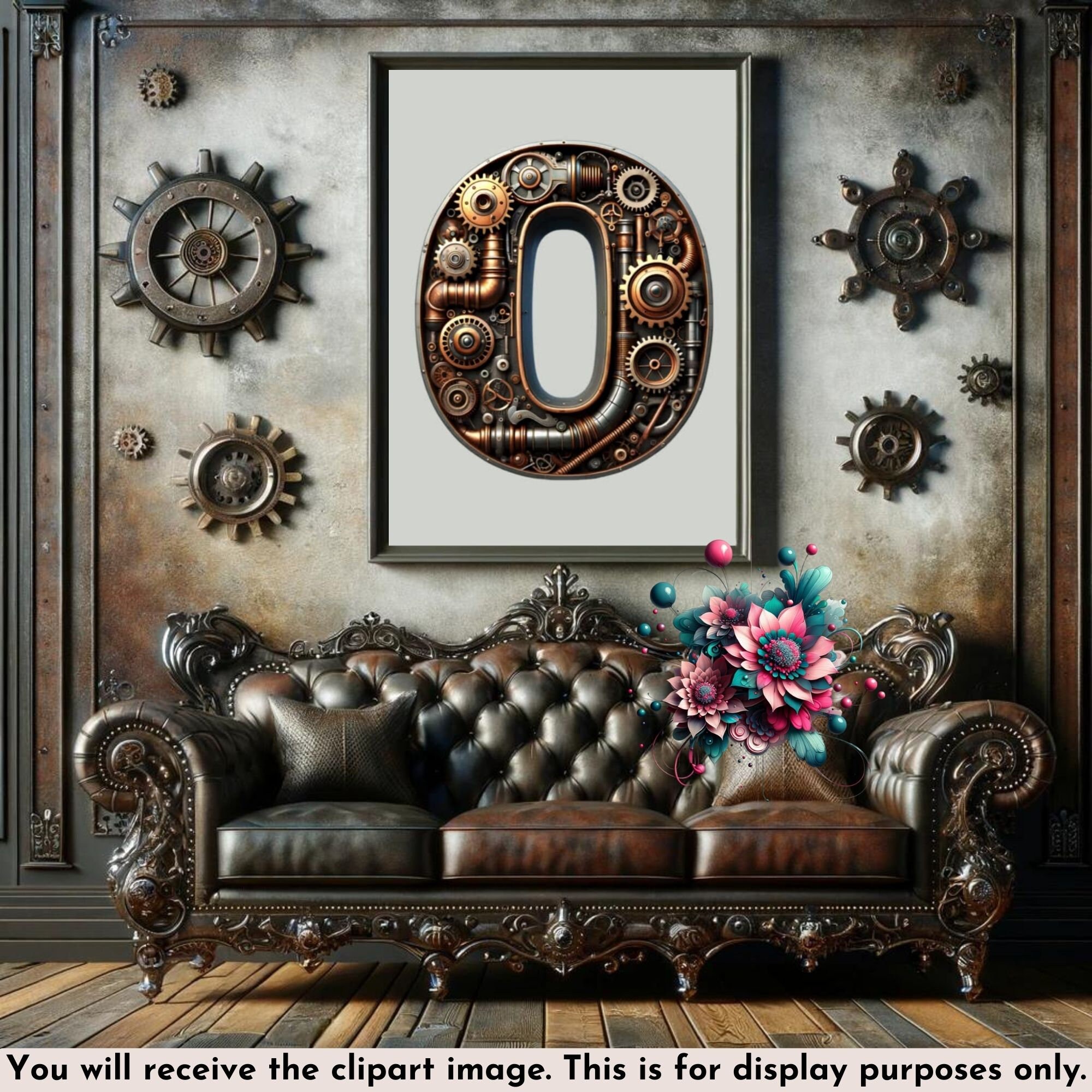 Steampunk Letters Numbers Clipart, Steampunk Digital Alphabet ...