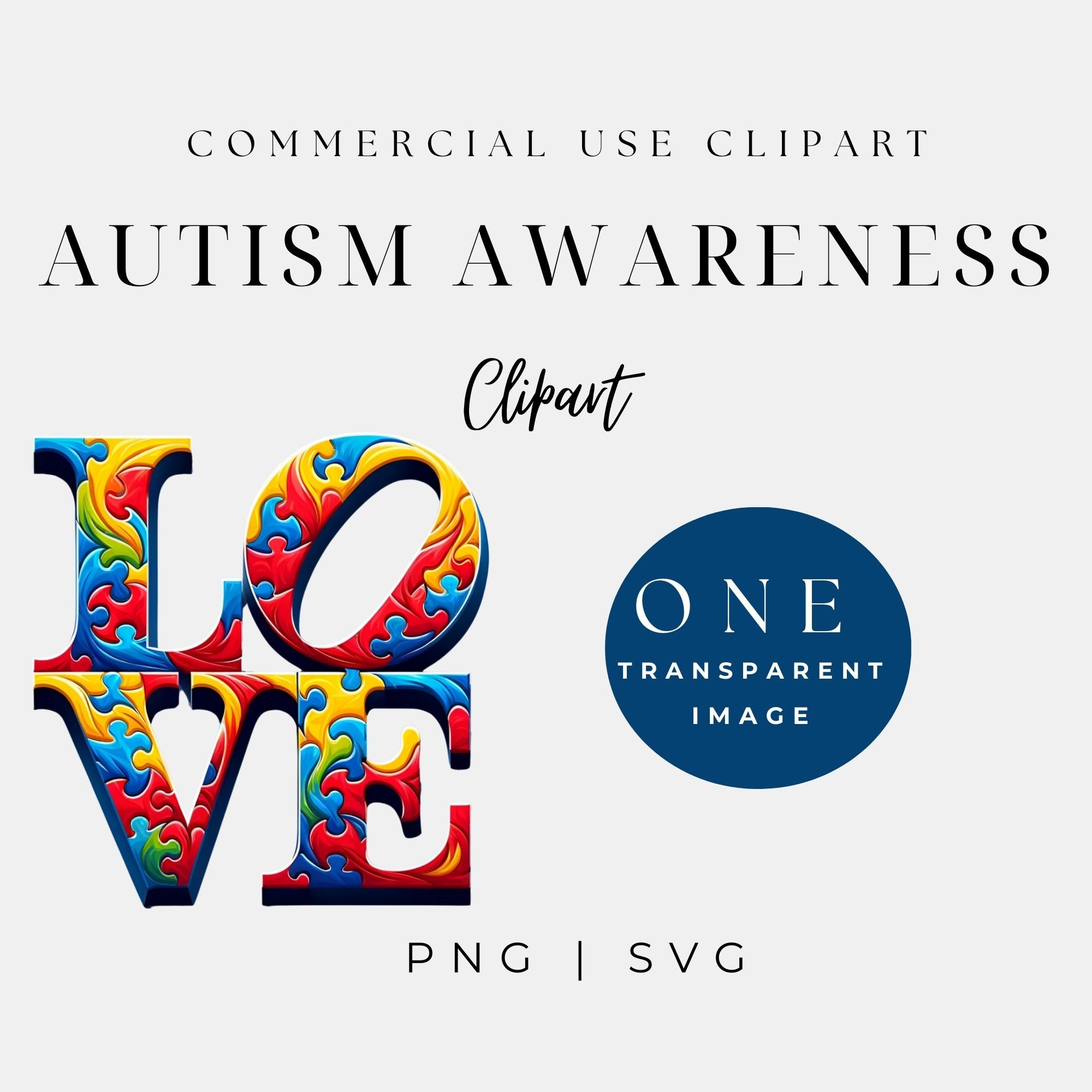 Autism Awareness Clipart, Autism Awareness Love, Autism SVG, Autism PNG ...